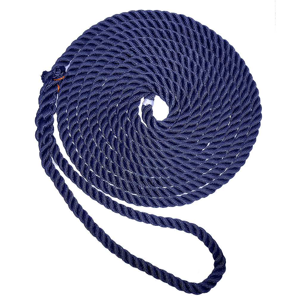 New England Ropes 1/2" Premium 3-Strand Dock Line - Navy Blue - 15 [C6 ...